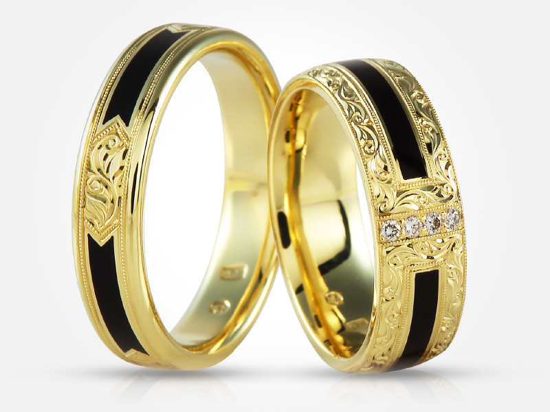 Barocco Enamel no2 - wedding ring - Affianced Ékszerészet